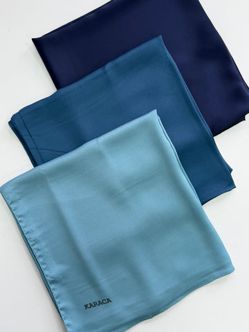 Premium Karaca 110cm Square Plain Satin Hijab| UK | Arabesque