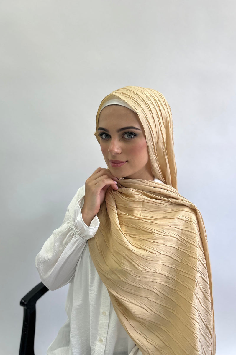 Premium Burden Creased Soft Long hijab – Arabesque